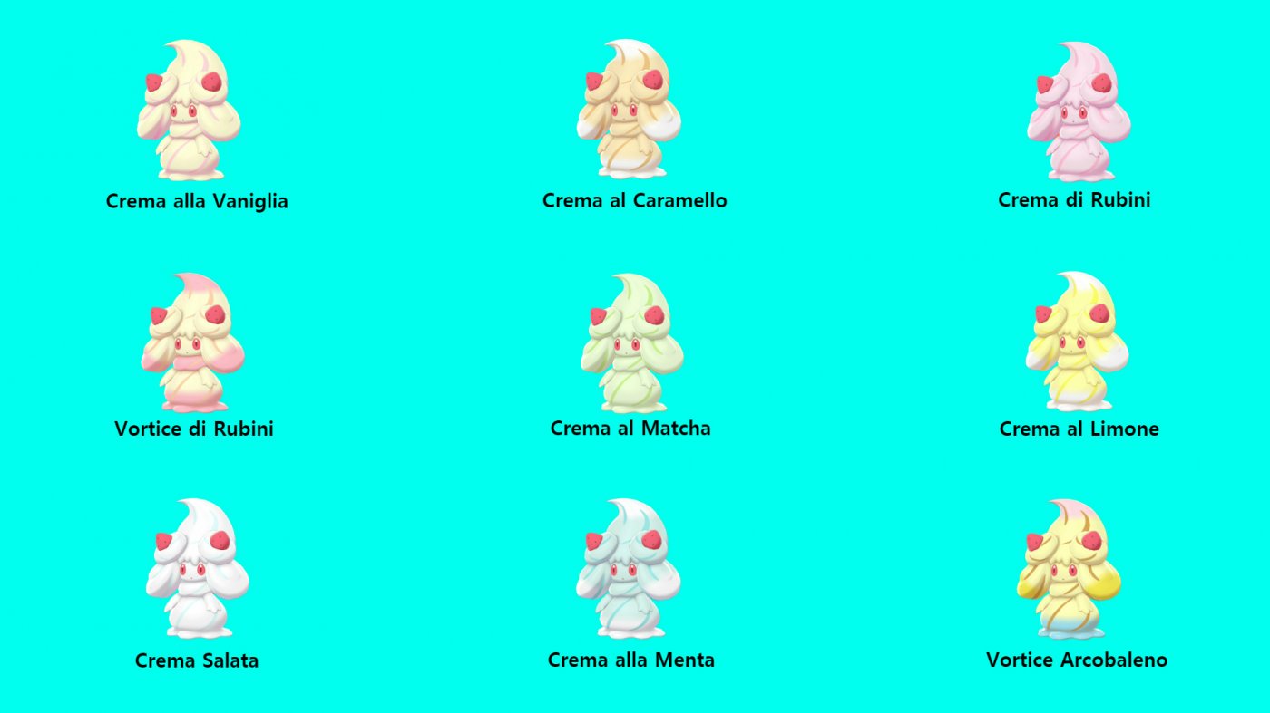 Pokémon Spada e Scudo: come evolvere Milcery in tutte le forme di ...