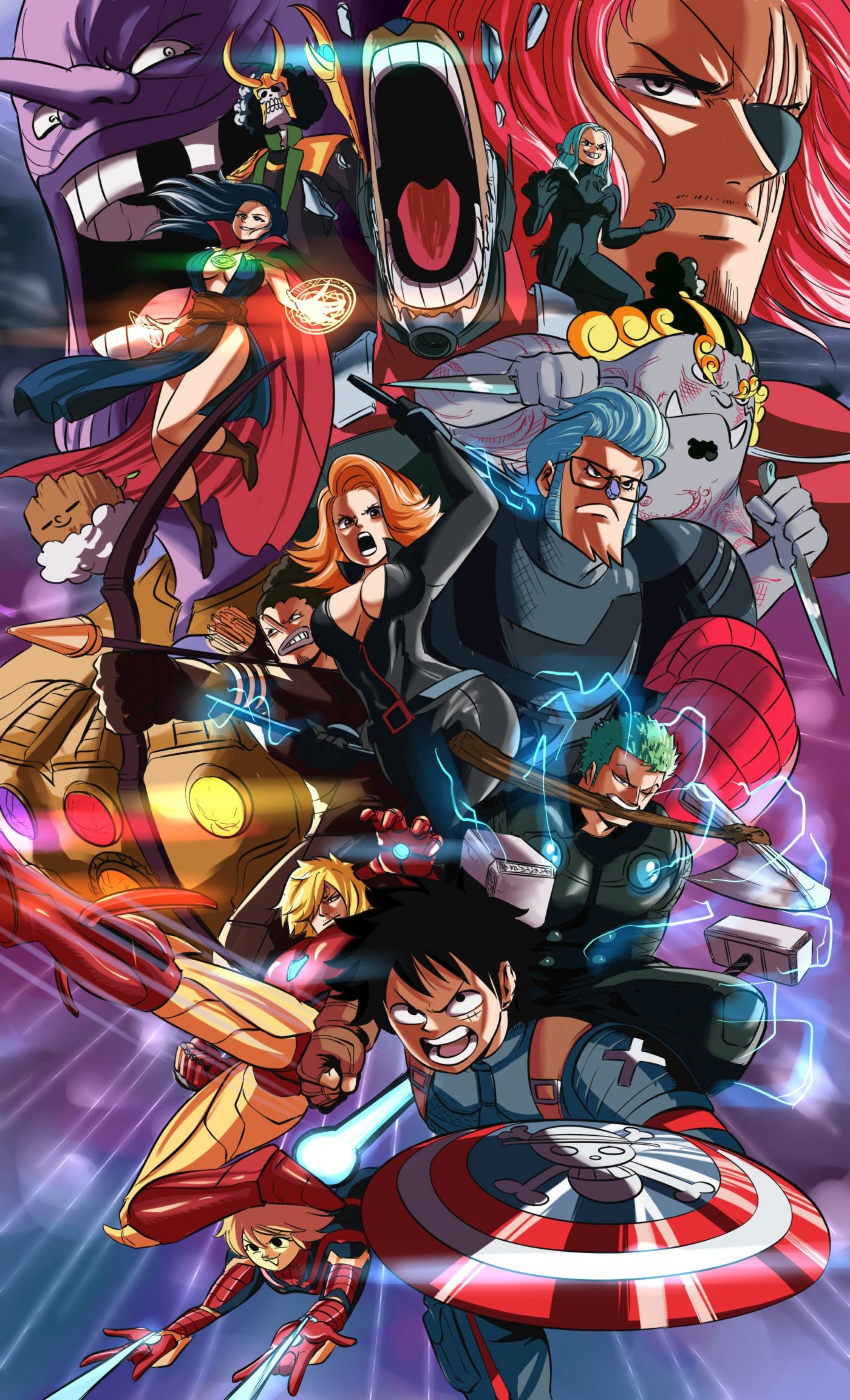 One Piece, i personaggi diventano Avengers in questa fanart a tema ...