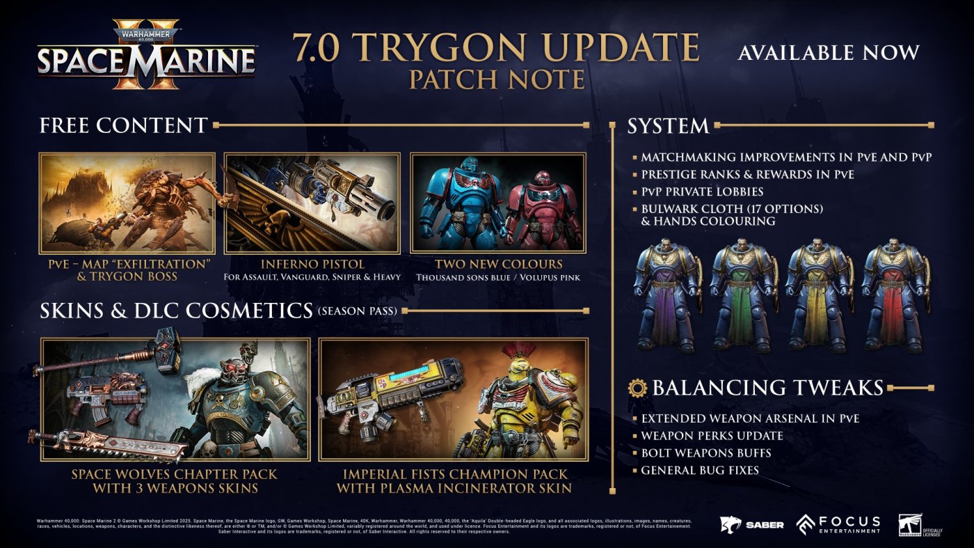 Warhammer 40.000: Space Marine 2 ha ricevuto il grosso update Trygon ...
