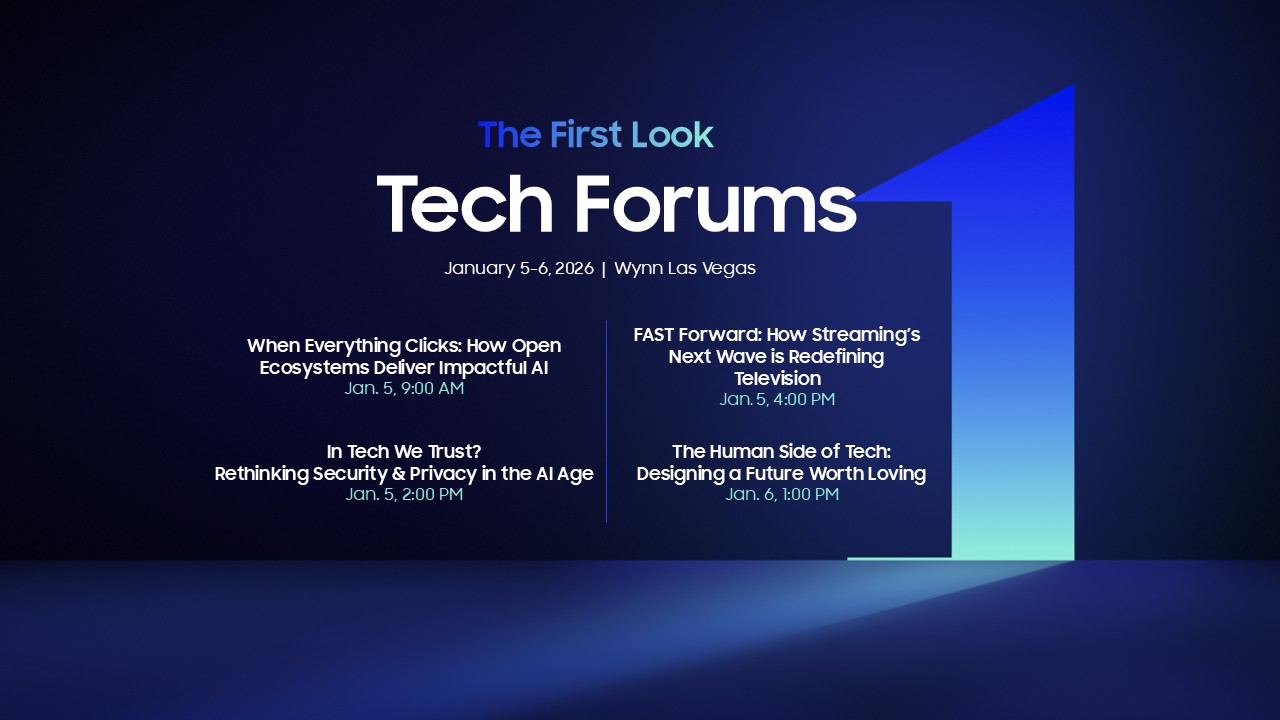 Samsung al CES 2026: quattro Tech Forum su IA, sicurezza, streaming e ...