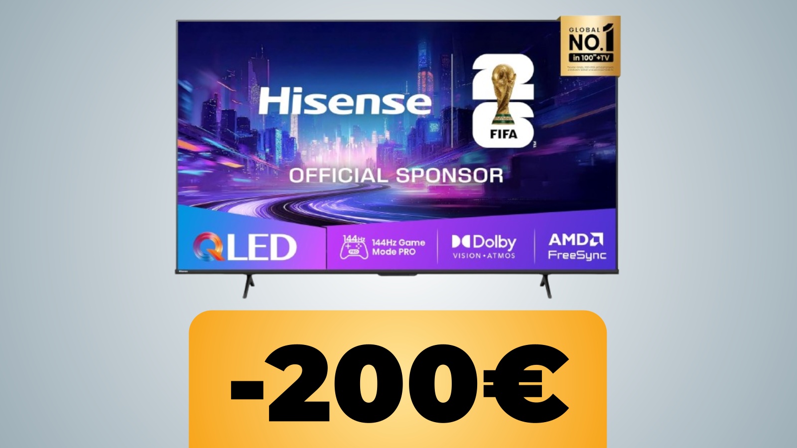 La smart TV Hisense da 55", QLED, 4K con refresh rate da 144Hz e Game ...